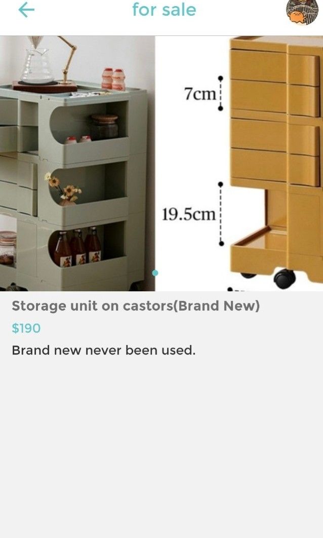Storage Unit on Castors (New), Furniture & Home Living, Furniture ...