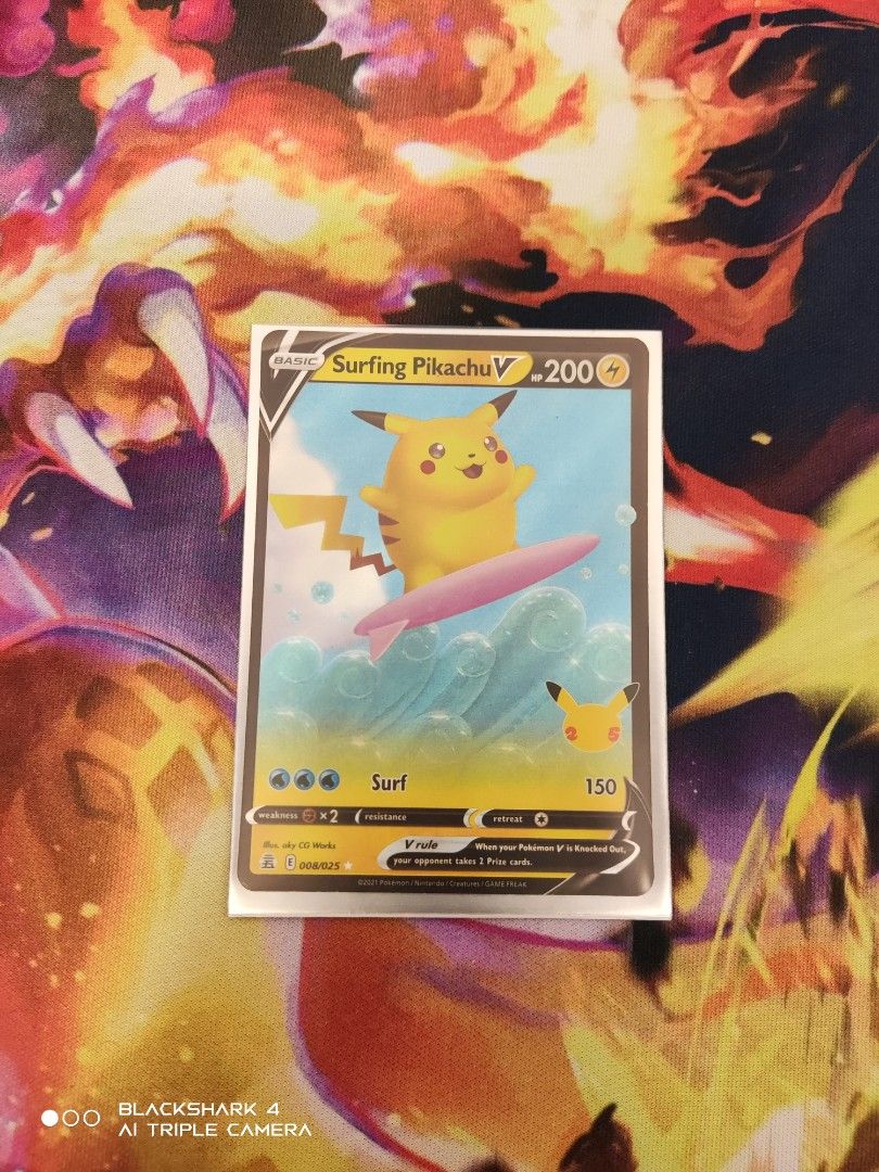Surfing Pikachu V 25th Anniversary Pokemon TCG, Hobbies & Toys, Toys ...