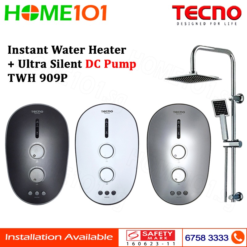 Tecno Electric Instant Shower Heater and Rainshower TWH 909P, TV & Home Appliances, Water Heater ...