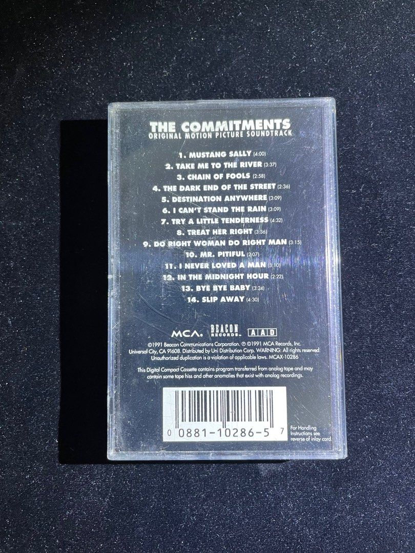 The Commitments Original Soundtrack DCC Digital Compact Cassette RARE ...