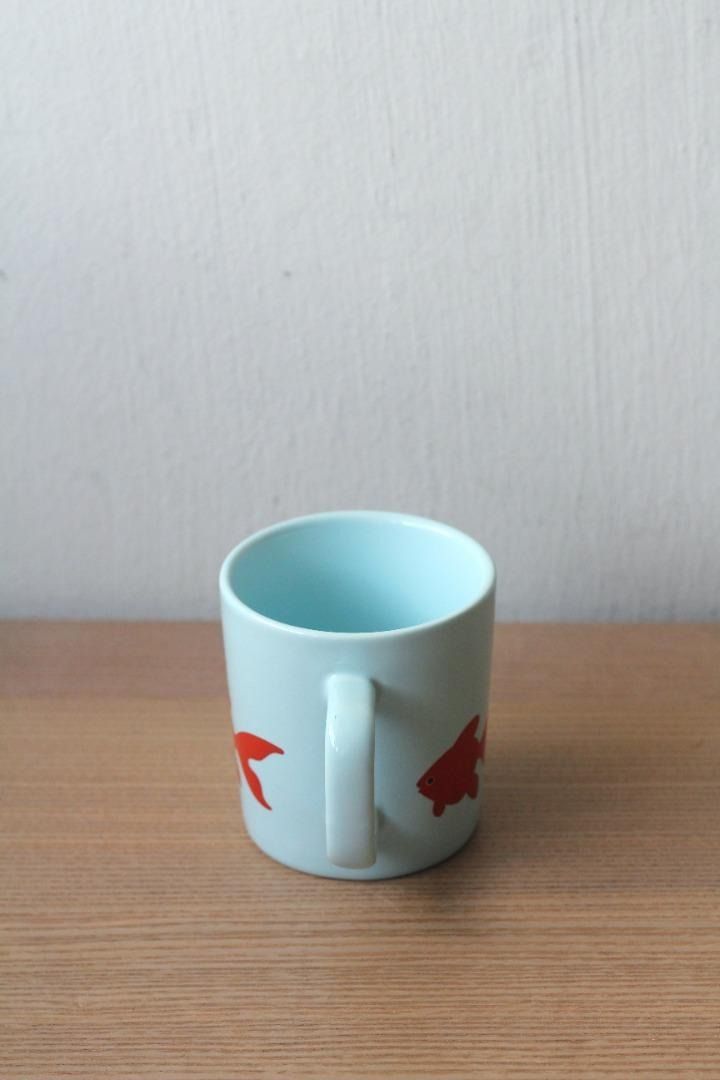 The MUJI Light Blue Graphic Mug (Goldfish, 230ml), Furniture & Home ...