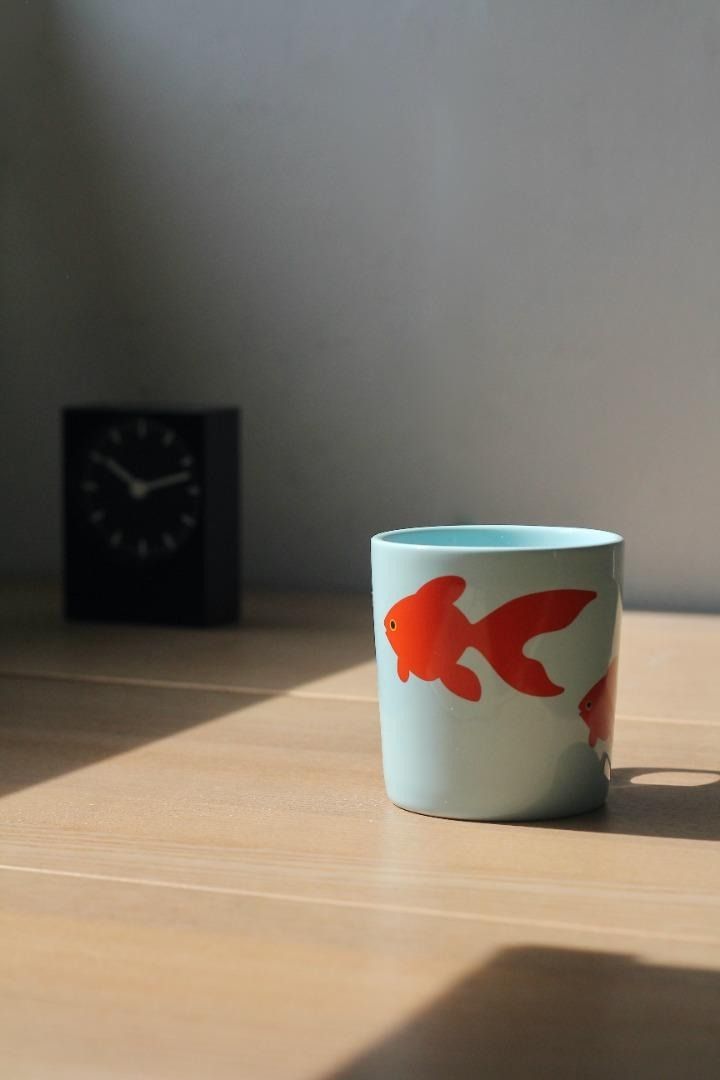 The MUJI Light Blue Graphic Mug (Goldfish, 230ml), Furniture & Home ...