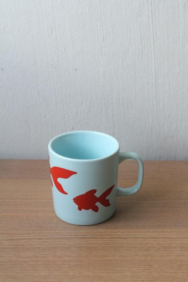 The MUJI Light Blue Graphic Mug (Goldfish, 230ml), Furniture & Home ...