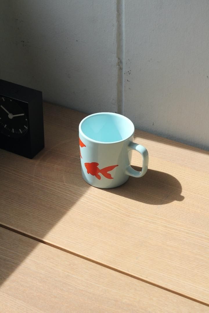 The MUJI Light Blue Graphic Mug (Goldfish, 230ml), Furniture & Home ...