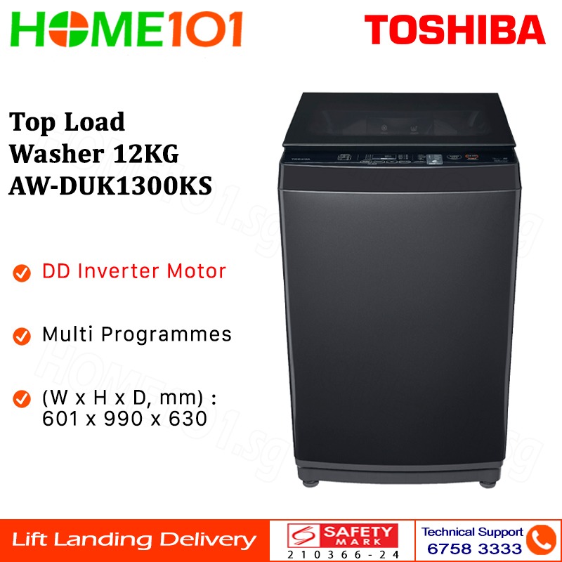 Toshiba Top Load Washer 12KG AW-DUK1300KS, TV & Home Appliances ...
