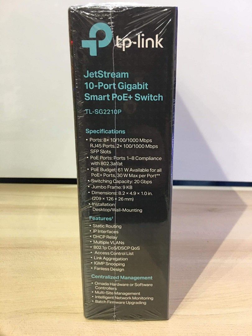 TP-Link TL-SG2210P Jetstream 10-Port Gigabit Smart PoE+ Switch, Computers & Tech, Parts ...