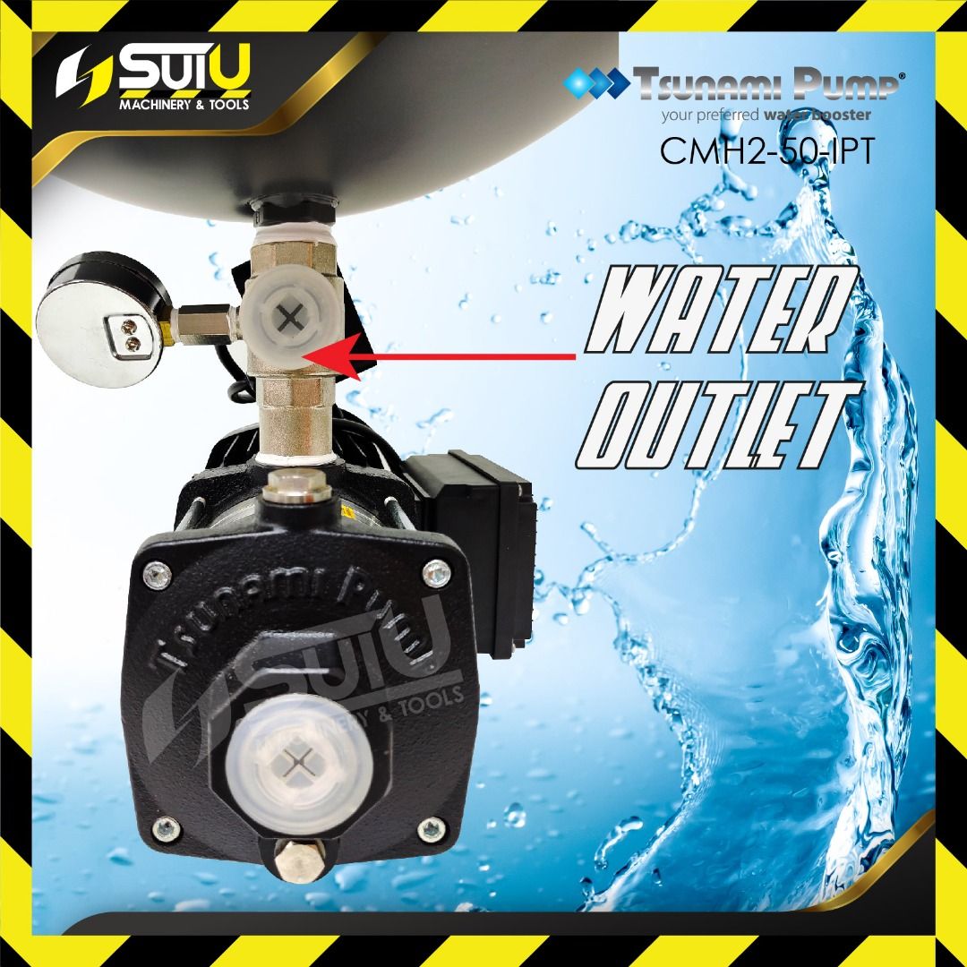 TSUNAMI PUMP CMH2-50IPT 0.75HP 10Bar Booster Pump 0.55kW 2900RPM ...