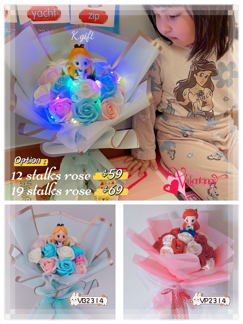 Princess rose flower bouquet for your little one / love one , Hobbies ...