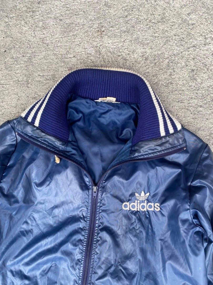 Vintage 70's Adidas Descente Blue Nylon Jacket, Men's Fashion, Coats, Jackets and Outerwear on ...