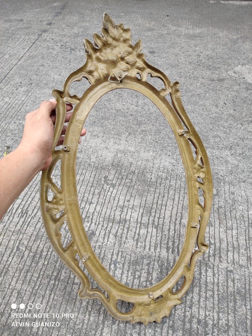 vintage victorian mirror frame and candelabra brass, Hobbies & Toys ...