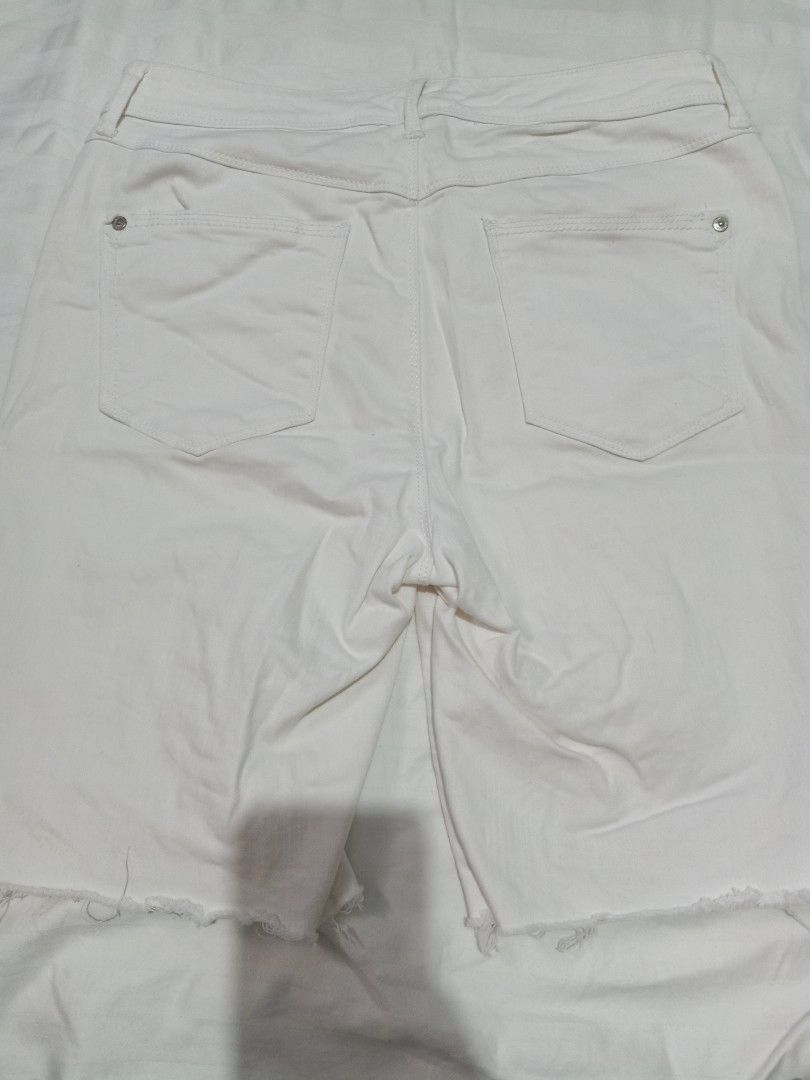 White Short Pants Womens Fashion Bottoms Jeans On Carousell