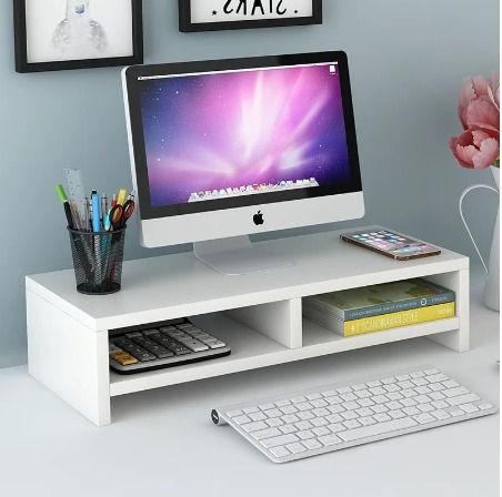 Wooden Monitor stand Rack/ Laptop Stand/ Desktop Organizer (AT0304 ...