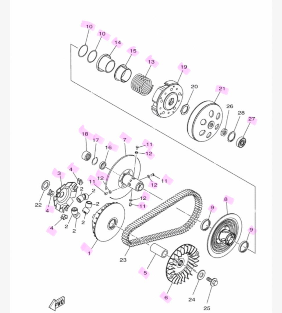 Xmax original Yamaha CVT SET, Motorcycles, Motorcycle Accessories on ...