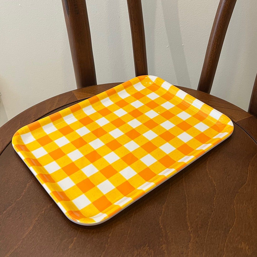 Yellow Korean checkered tray, Furniture & Home Living, Kitchenware ...