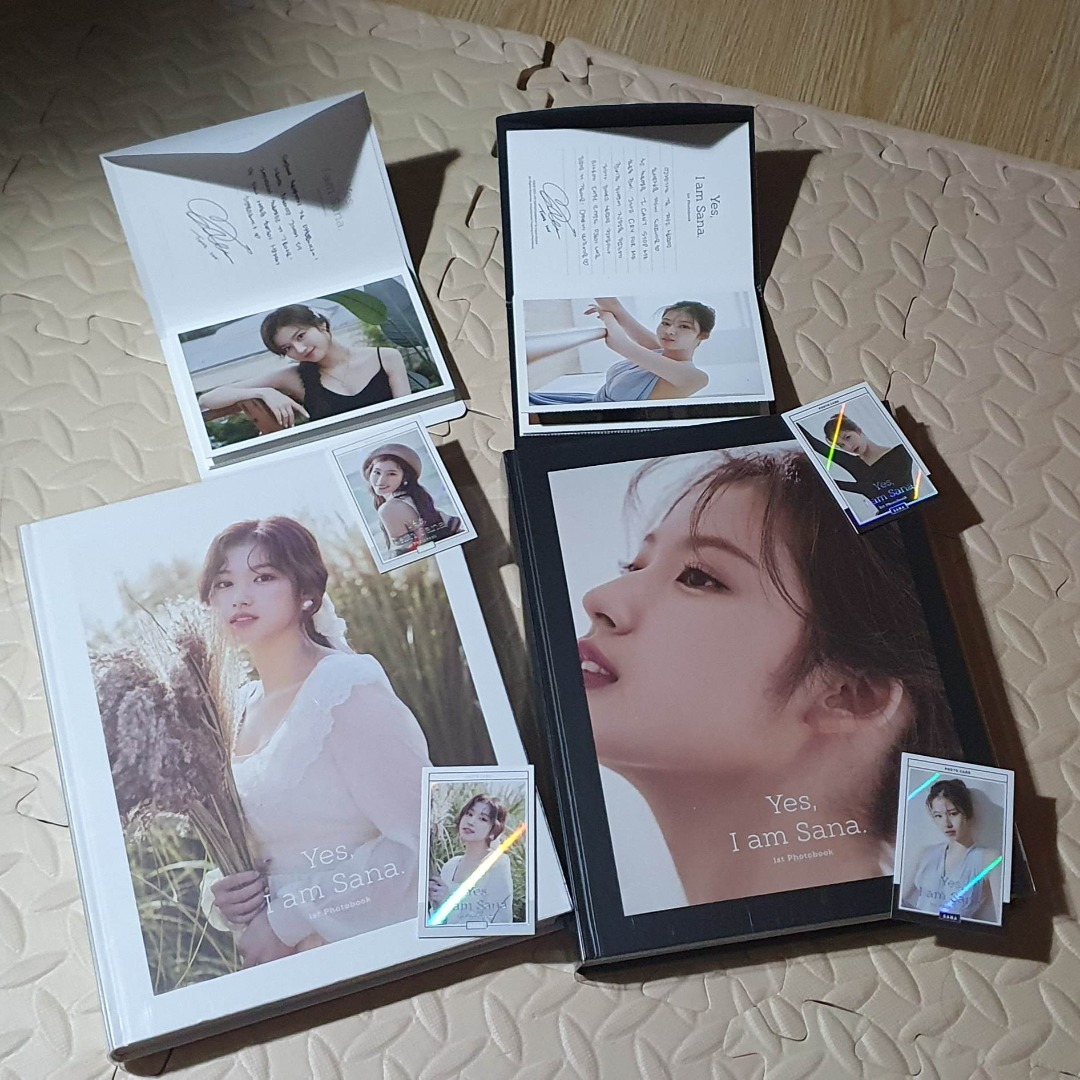 YES I AM SANA PHOTOBOOK BLACK VER. & WHITE VER. SET, Hobbies & Toys ...