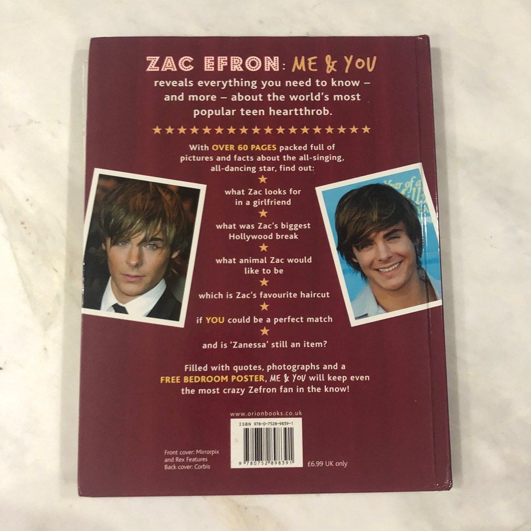 Zac Efron Biography book, Buku & Alat Tulis, Buku di Carousell