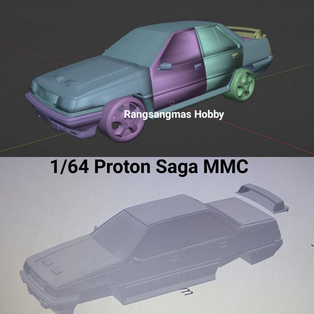 1/64 Resin Proton Saga Sedan MMC G1 1st model low poly not hotwheels ...