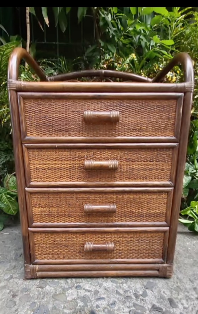 4 Layer Rattan Drawer, Furniture & Home Living, Furniture, Shelves ...