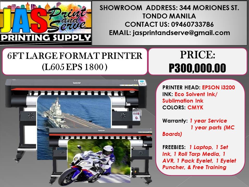 6FT LARGE FORMAT PRINTER MACHINE (STICKERS), Computers & Tech, Printers ...