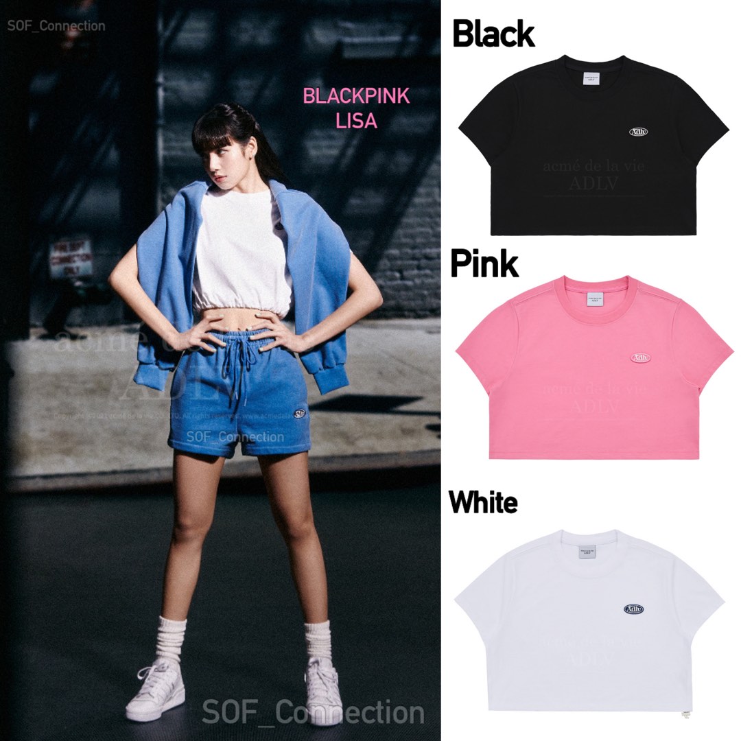 [ADLV X LISA] Circle Wappen Crop T-Shirt, Men's Fashion, Tops & Sets ...