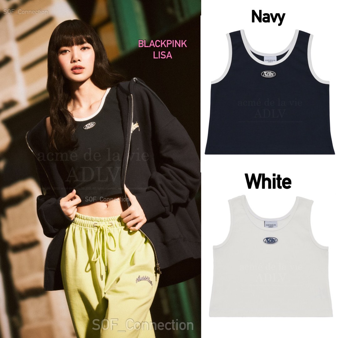 [ADLV X LISA] Circle Wappen Crop Tank Top, Women's Fashion, Tops ...