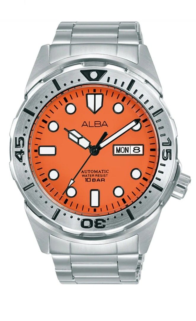 Alba Automatic Orange Diver Watch., Men's Fashion, Watches ...