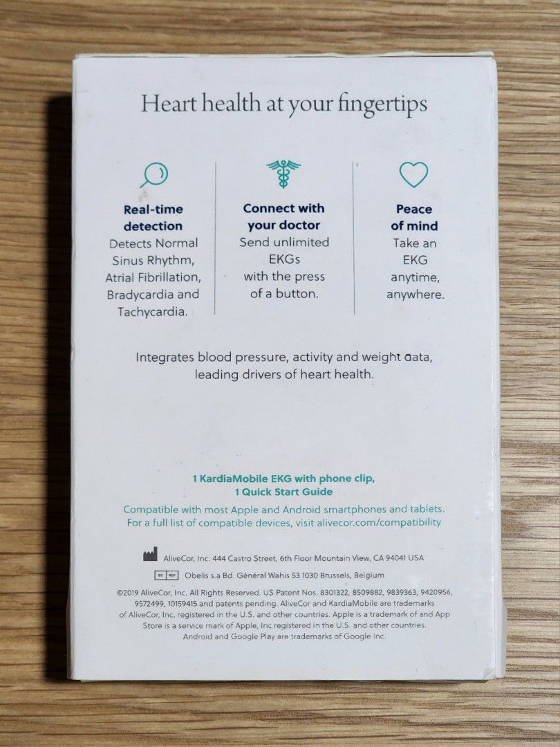 AliveCor KardiaMobile Single-Lead Personal EKG Monitor, Health ...