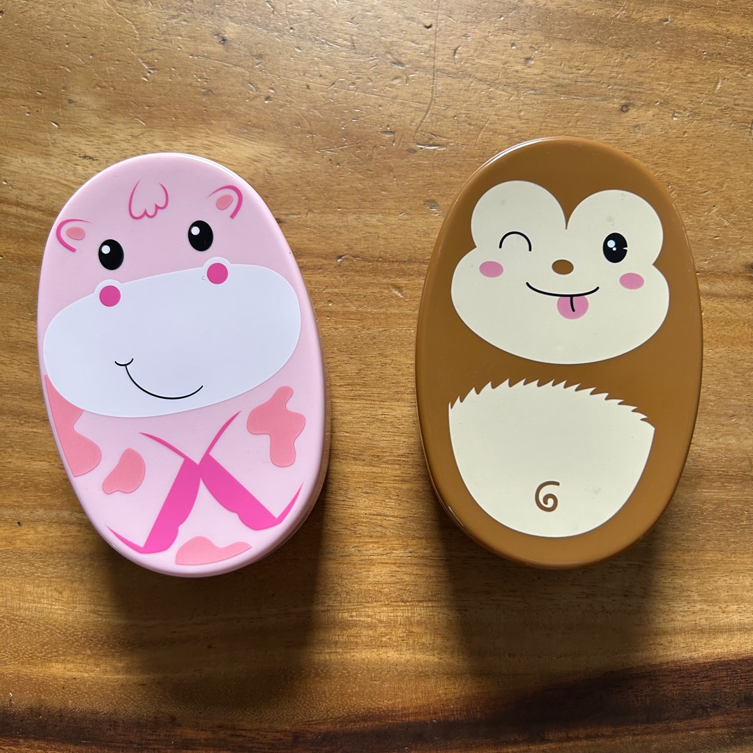 ANIMAL LUNCH BOX MONKEY & HIPPOPOTAMUS, Furniture & Home Living ...