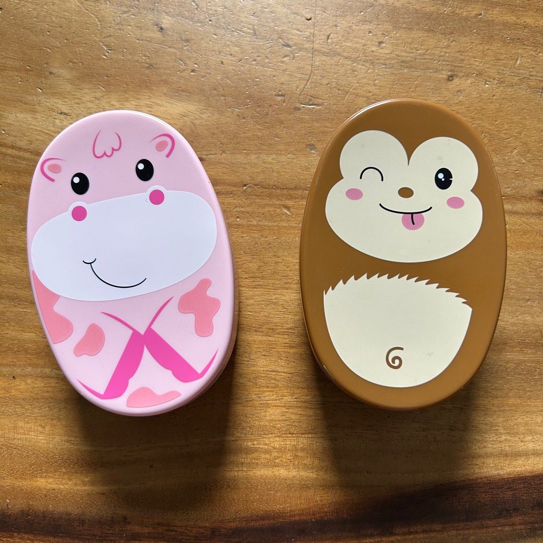 ANIMAL LUNCH BOX MONKEY & HIPPOPOTAMUS, Furniture & Home Living ...