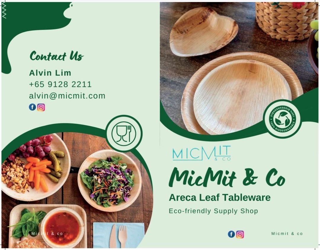 ARECA Leaf Tableware - 100% Biodegradable, Food & Drinks, Packaged ...