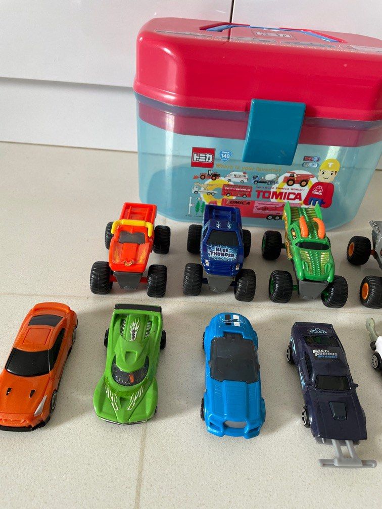 Assorted toy cars with storage box, Hobbies & Toys, Toys & Games on ...
