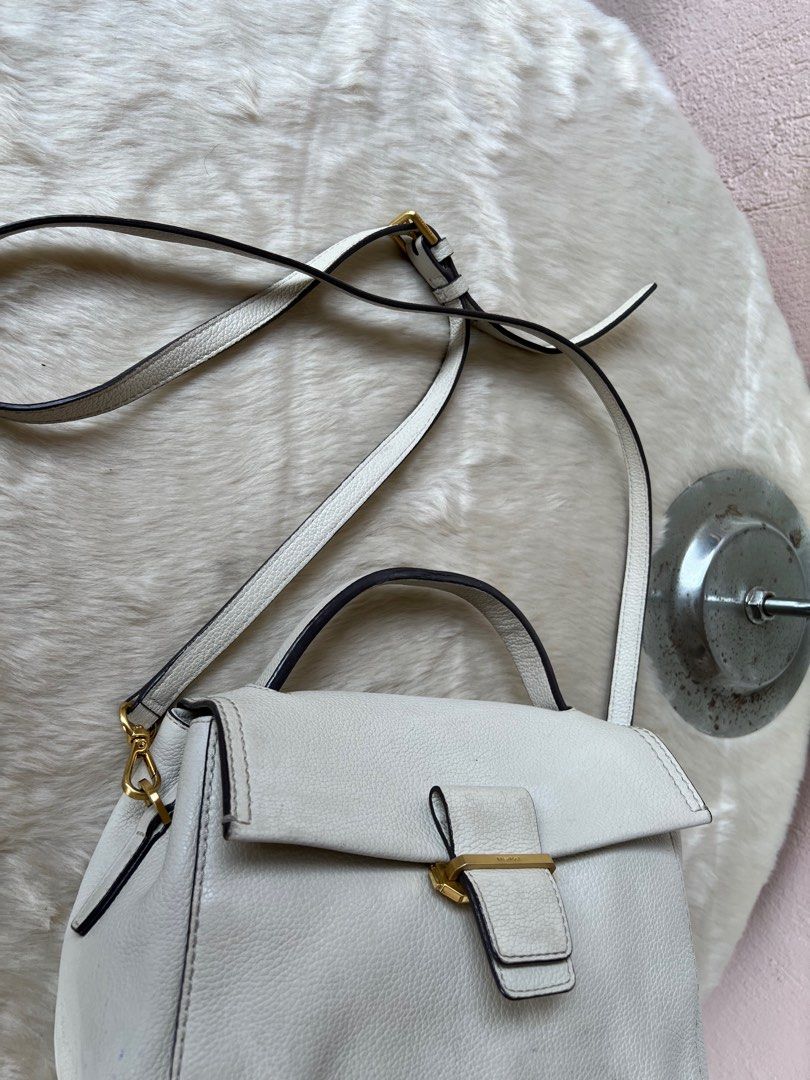 Authentic Beanpole 2-way Leather Sling Bag in White on Carousell