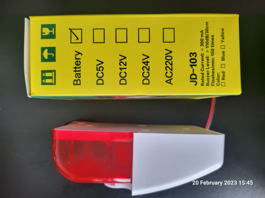 Battery Operated Mini Strobe Siren (Red Lens), Furniture & Home Living ...