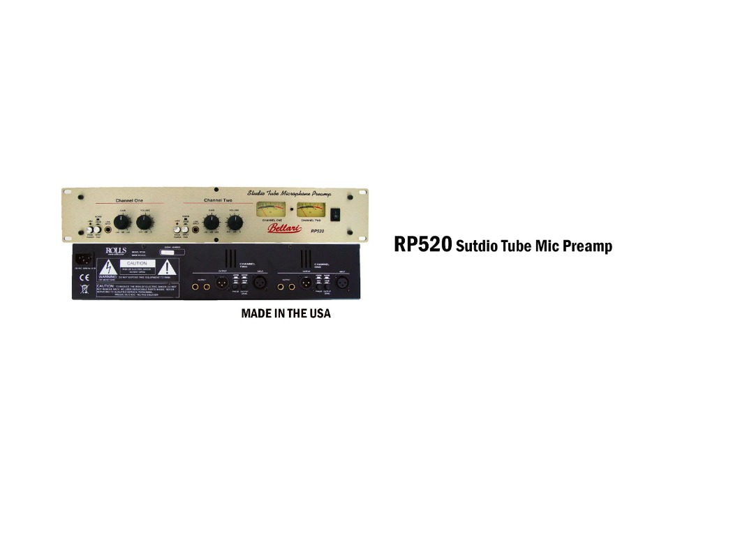 Bellari RP520 Studio Tube Microphone Preamp, Audio, Other Audio ...