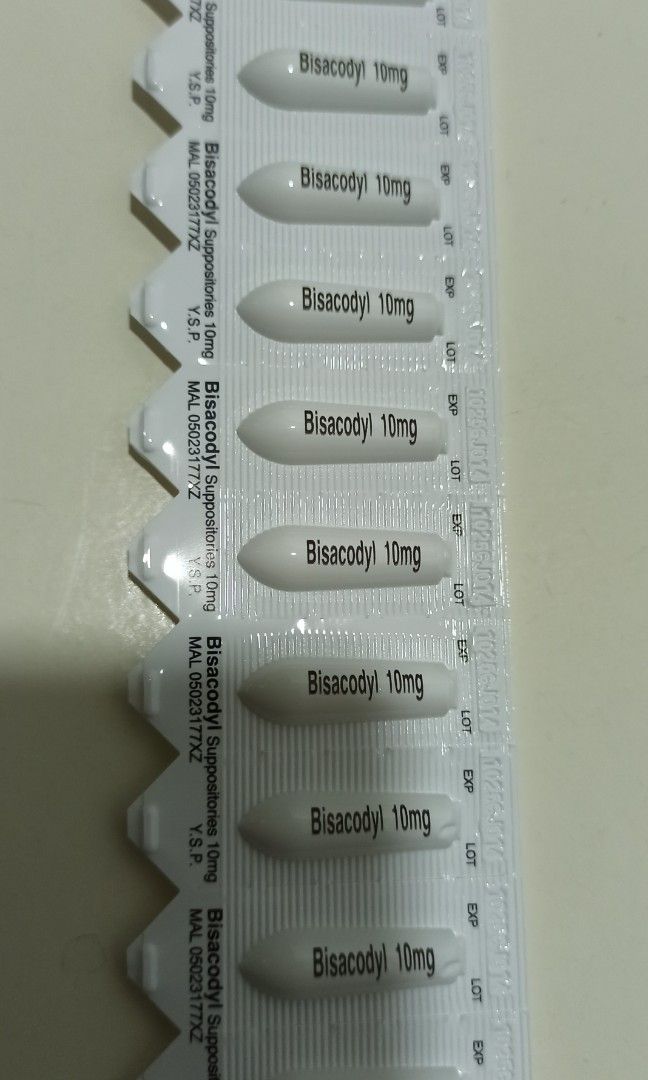 Bisacodyl Suppositories 10mg Exp: 10/25, Health & Nutrition, Assistive ...