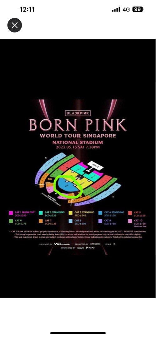 BlackPink Born Pink Tickets 13 May Pen C x 2, Tickets & Vouchers, Event ...