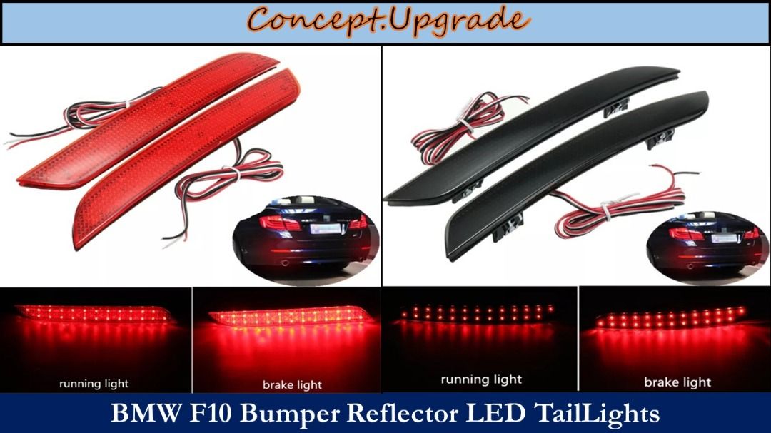 BMW F10 BUMPER REFLECTORS LED TAIL LIGHTS, Car Accessories, Car Plates ...