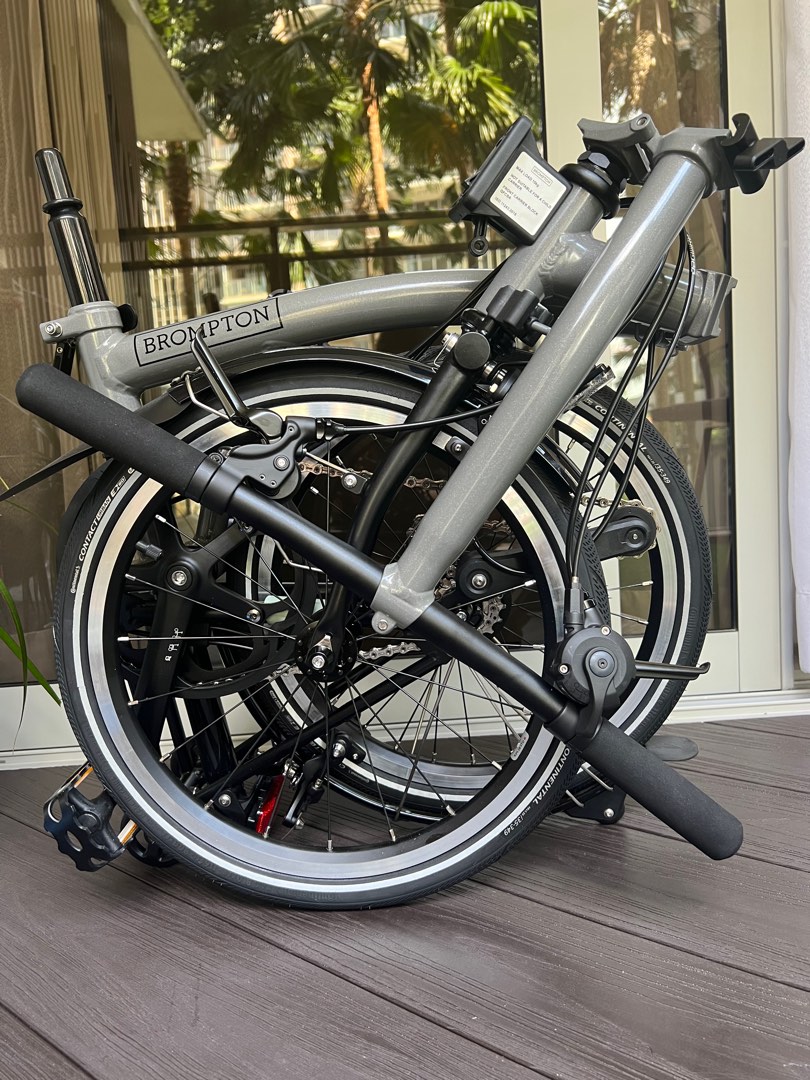 BNIB Brompton S4L P Line in Storm Grey, Sports Equipment, Bicycles ...