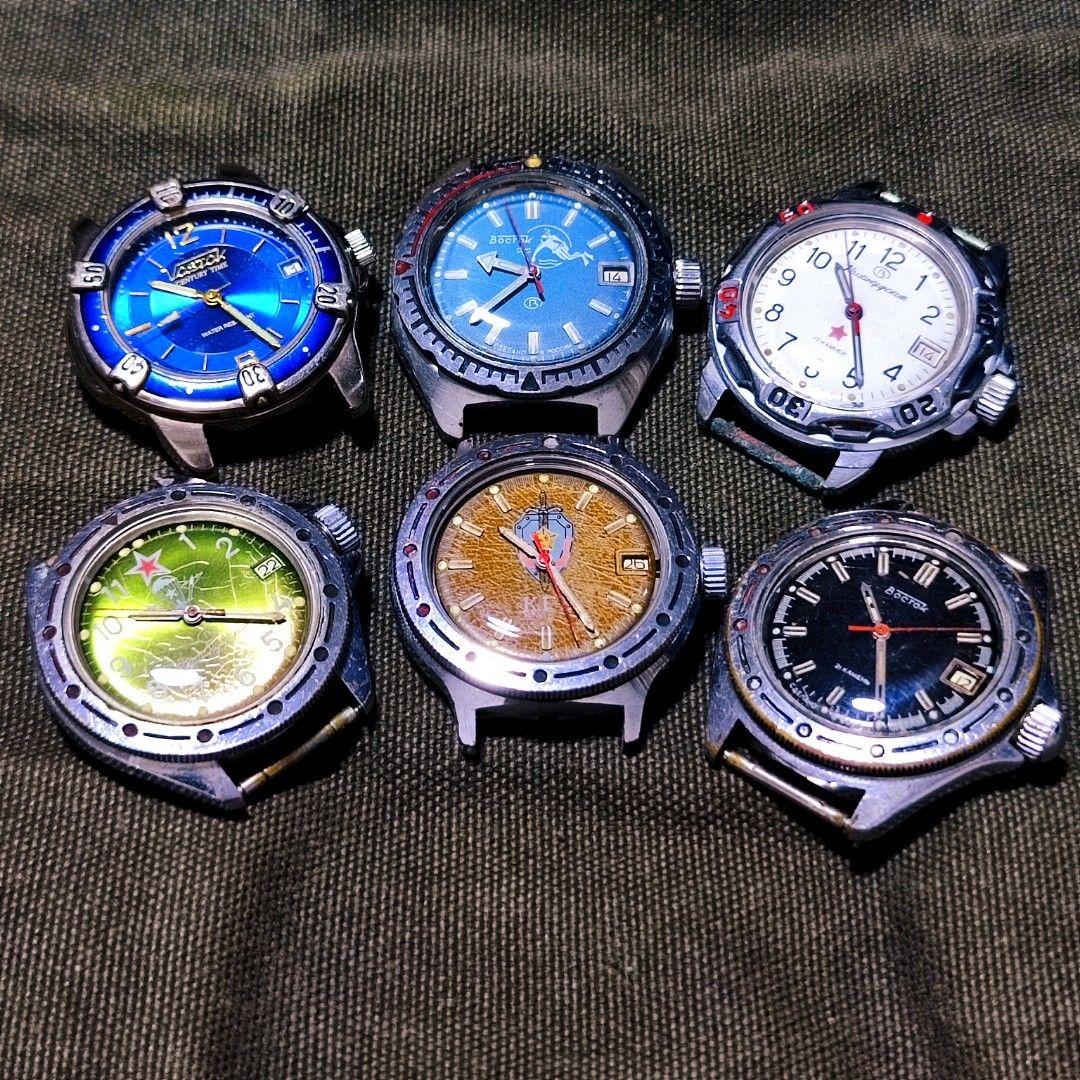 Boctok Amphibia Manual Winding USSR Divers Vintage Watches 40mm (Soviet Era), Men's Fashion ...