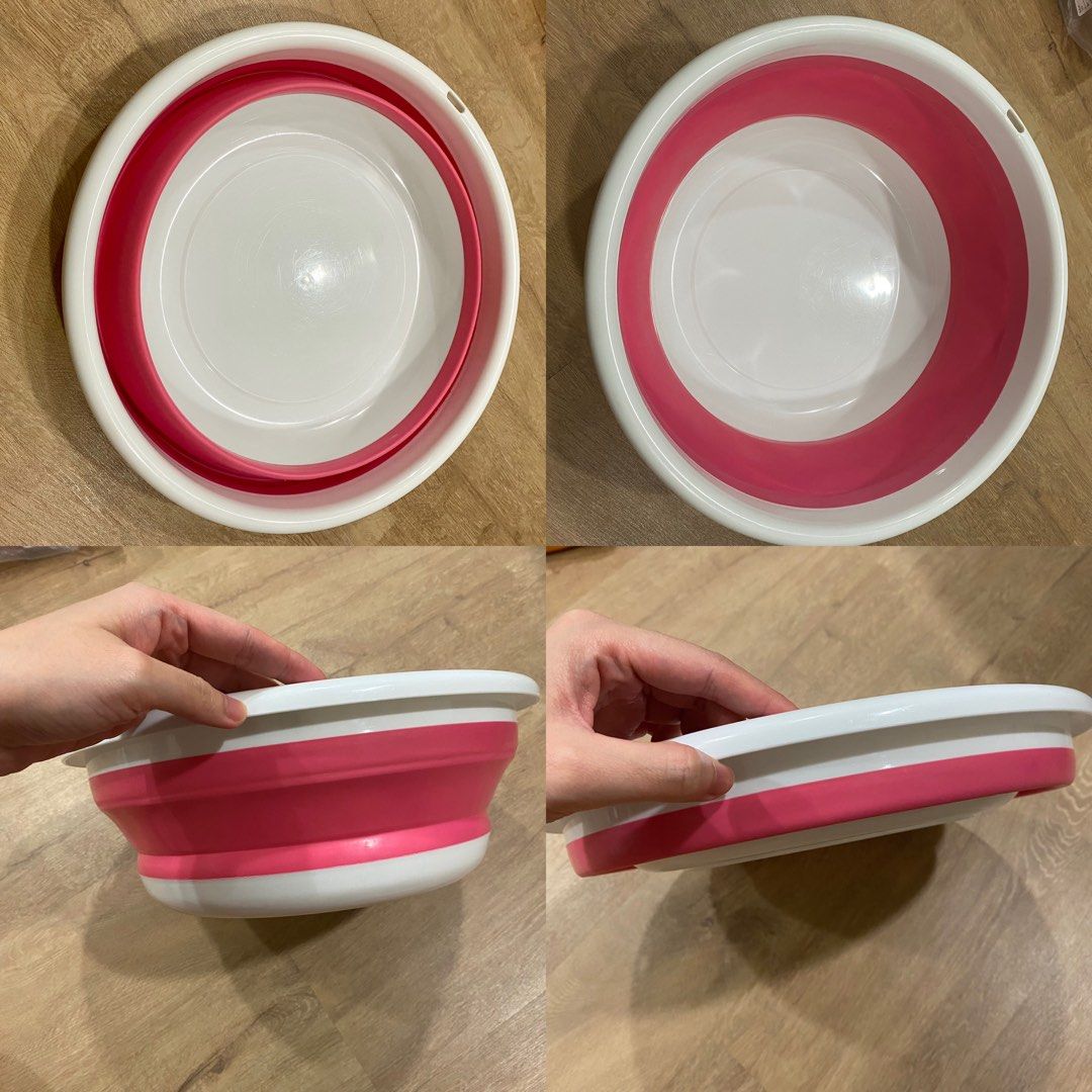 (Bought $11) Round Collapsible / Folding Pail Wash Basin Foldable ...