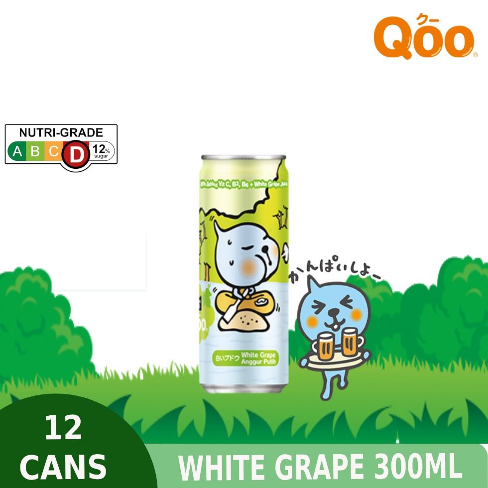 [Carton Sales] QOO White Grape Drinks 300ML x 12Cans, Food & Drinks ...