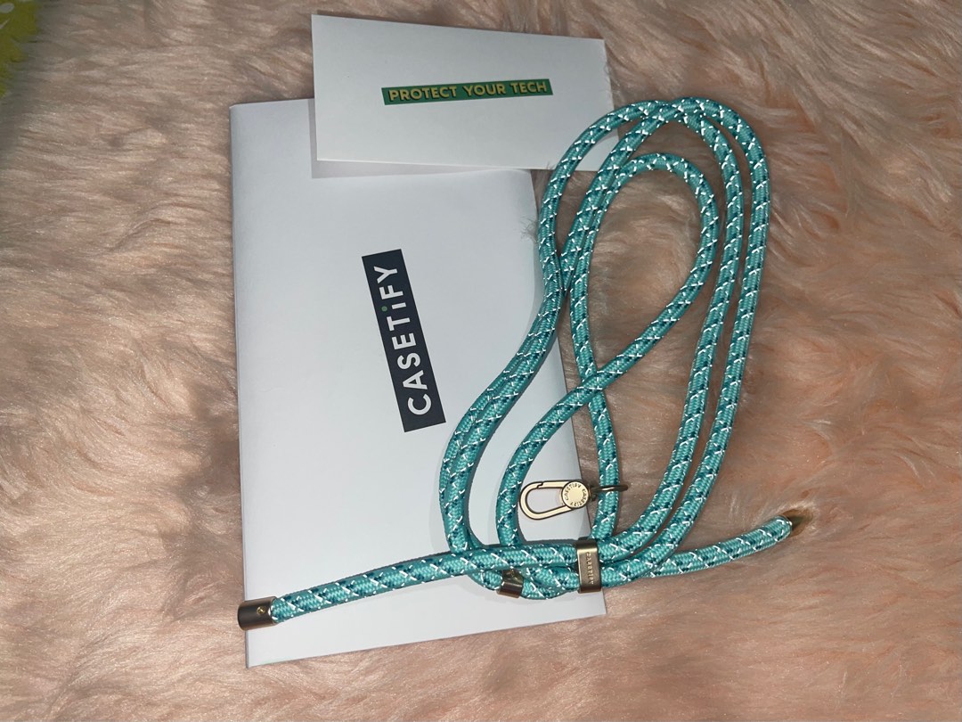 Casetify Rope Phone Strap with Card (Turqouise Reflective), Mobile ...