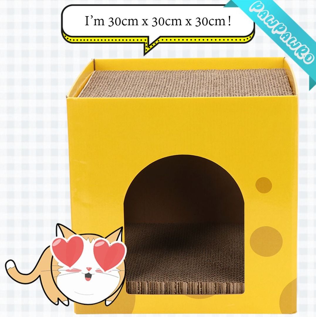 Cat Scratching Box Cheese Cube Design, Pet Supplies, Homes & Other Pet ...