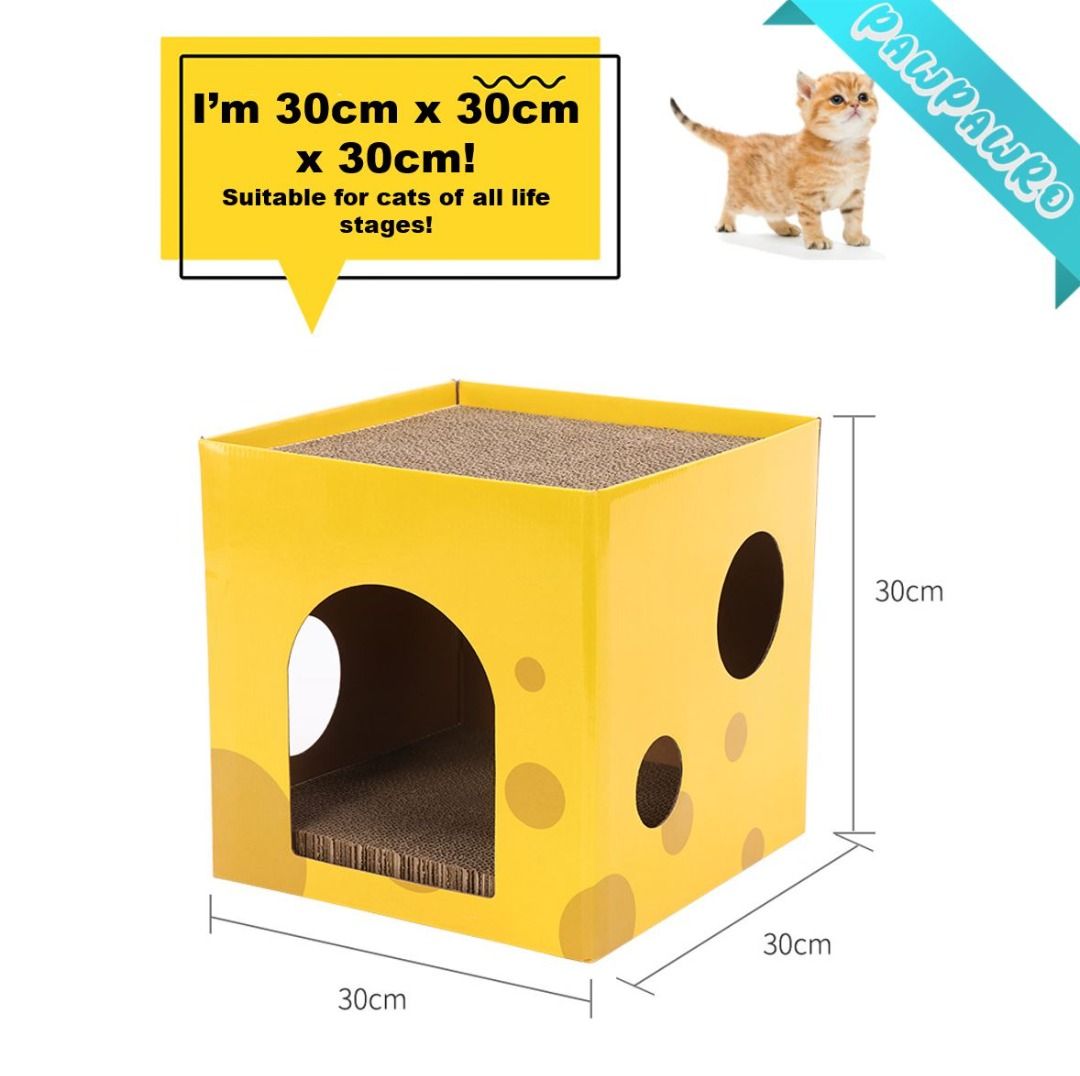 Cat Scratching Box Cheese Cube Design, Pet Supplies, Homes & Other Pet ...