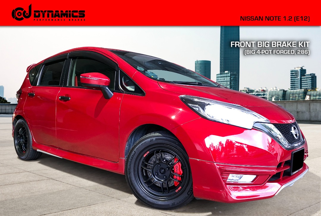 CJ DYNAMICS FRONT BIG BRAKE KIT (BIG 4-POT FORGED, 286) FOR NISSAN NOTE ...
