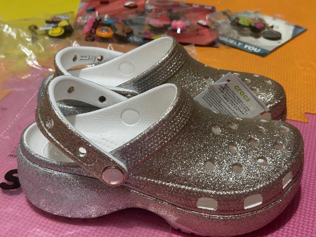 Original Crocs Classic Platform Ombre Glitter Clog on Carousell