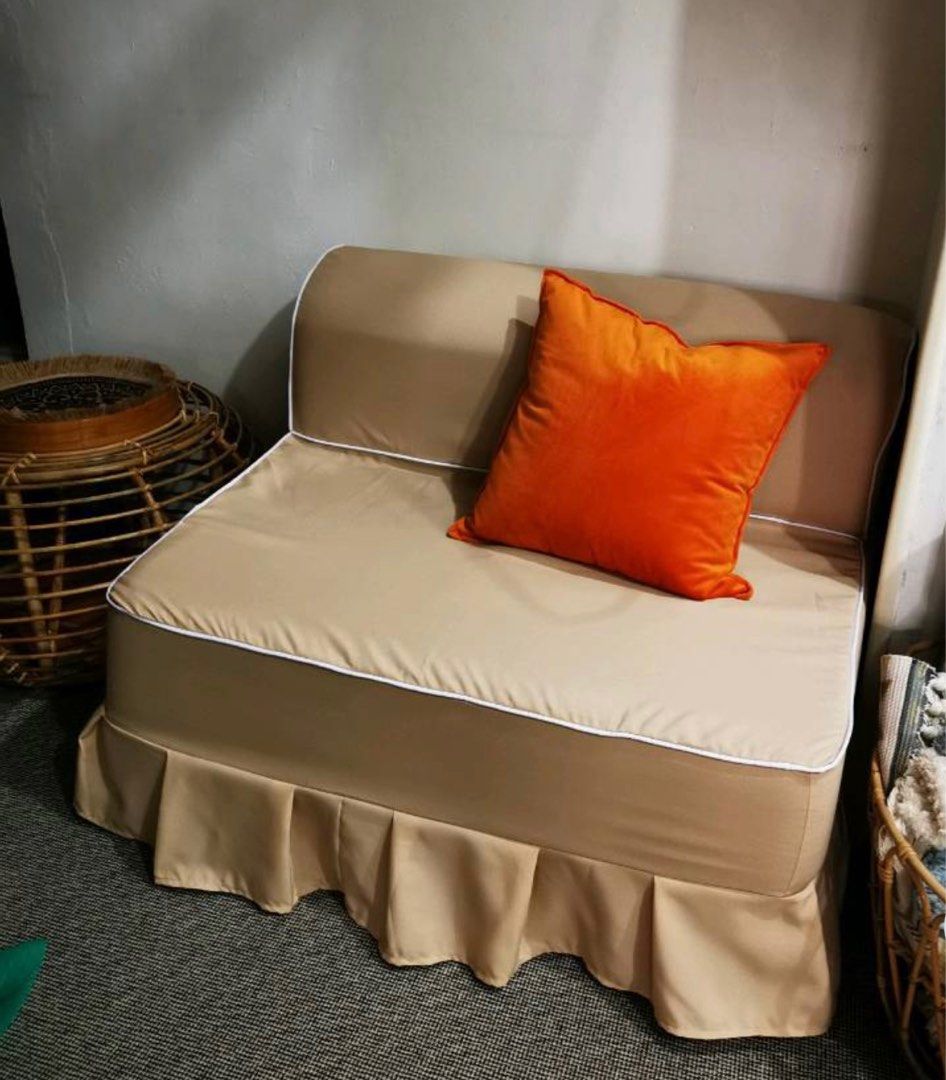 Cream color Uratex sofabed cover on Carousell