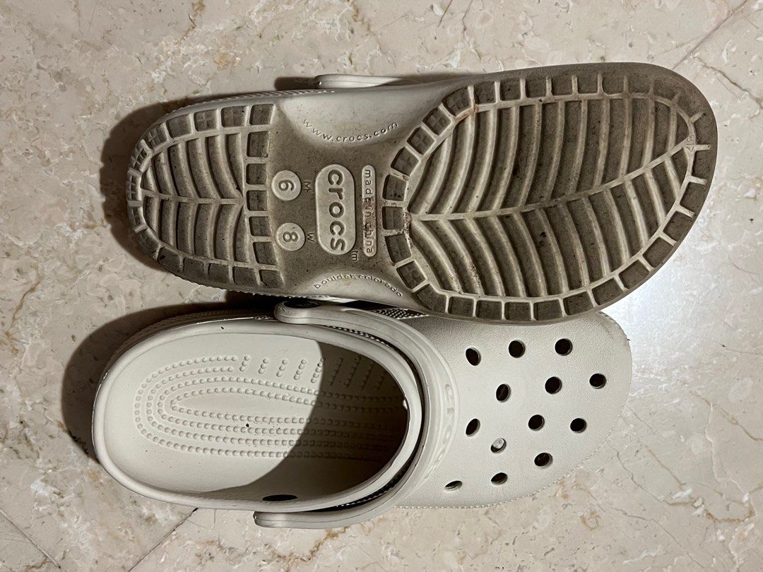 crocs (cream coloured), Women's Fashion, Footwear, Sandals on Carousell