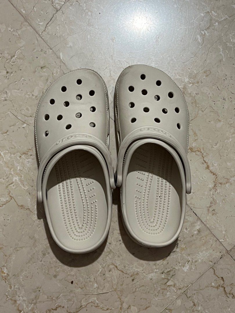 crocs (cream coloured), Women's Fashion, Footwear, Sandals on Carousell