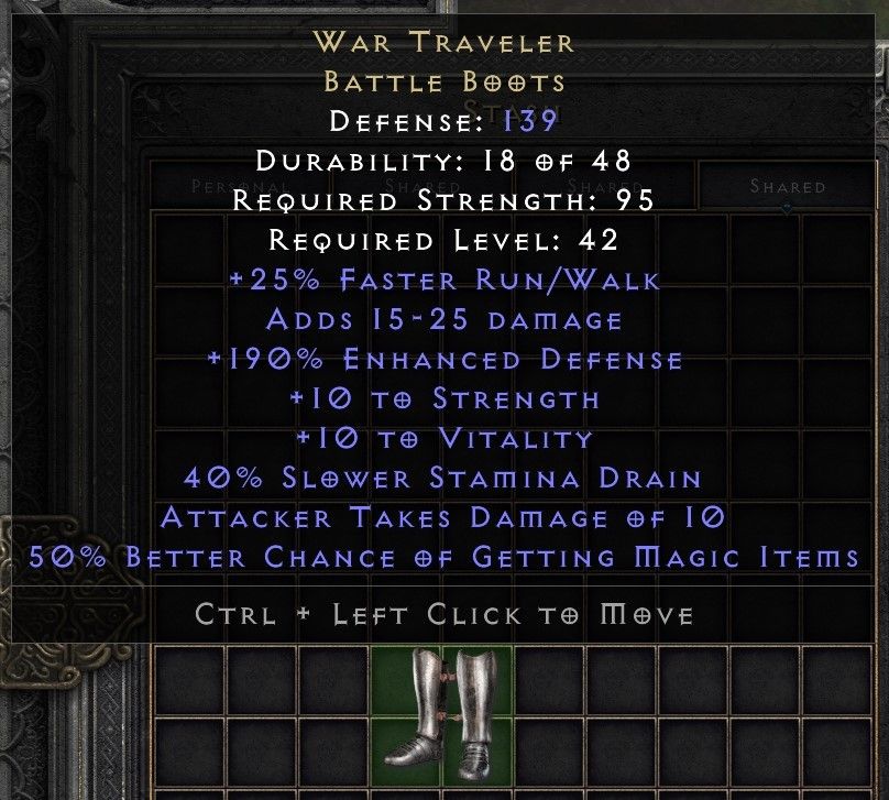 D2R Ladder S3 - War Traveler Boots!, Video Gaming, Gaming Accessories ...